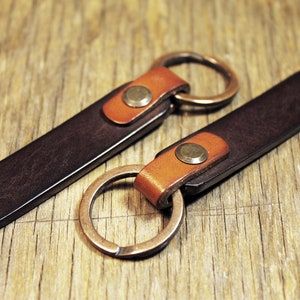 Twins Keyring, Double Key Ring, Leather Keyring, Leather Keychain ...