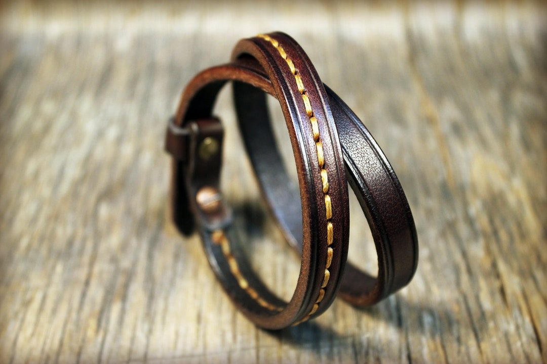 Double Wrap Bracelet, Wrap Leather Bracelet, Multiple Bracelet, Unisex ...