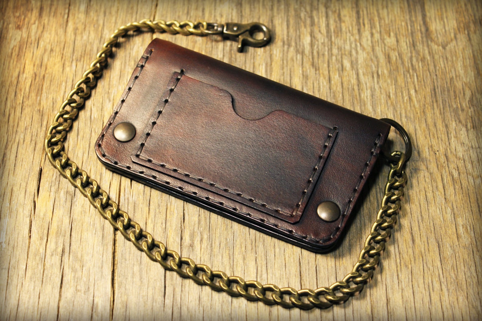 Biker Wallet Mens Chain Wallet Leather Wallet Chain Wallet | Etsy