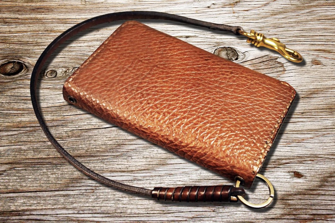 Handmade Buffalo Leather Biker Wallet With Chain - Italian Leather - Etsy