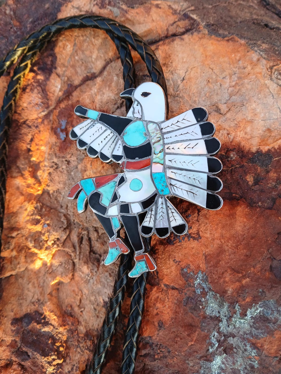 EAGLE DANCER BOLO, Zuni, Excellent, C-31 Clasp, Sterling - Etsy