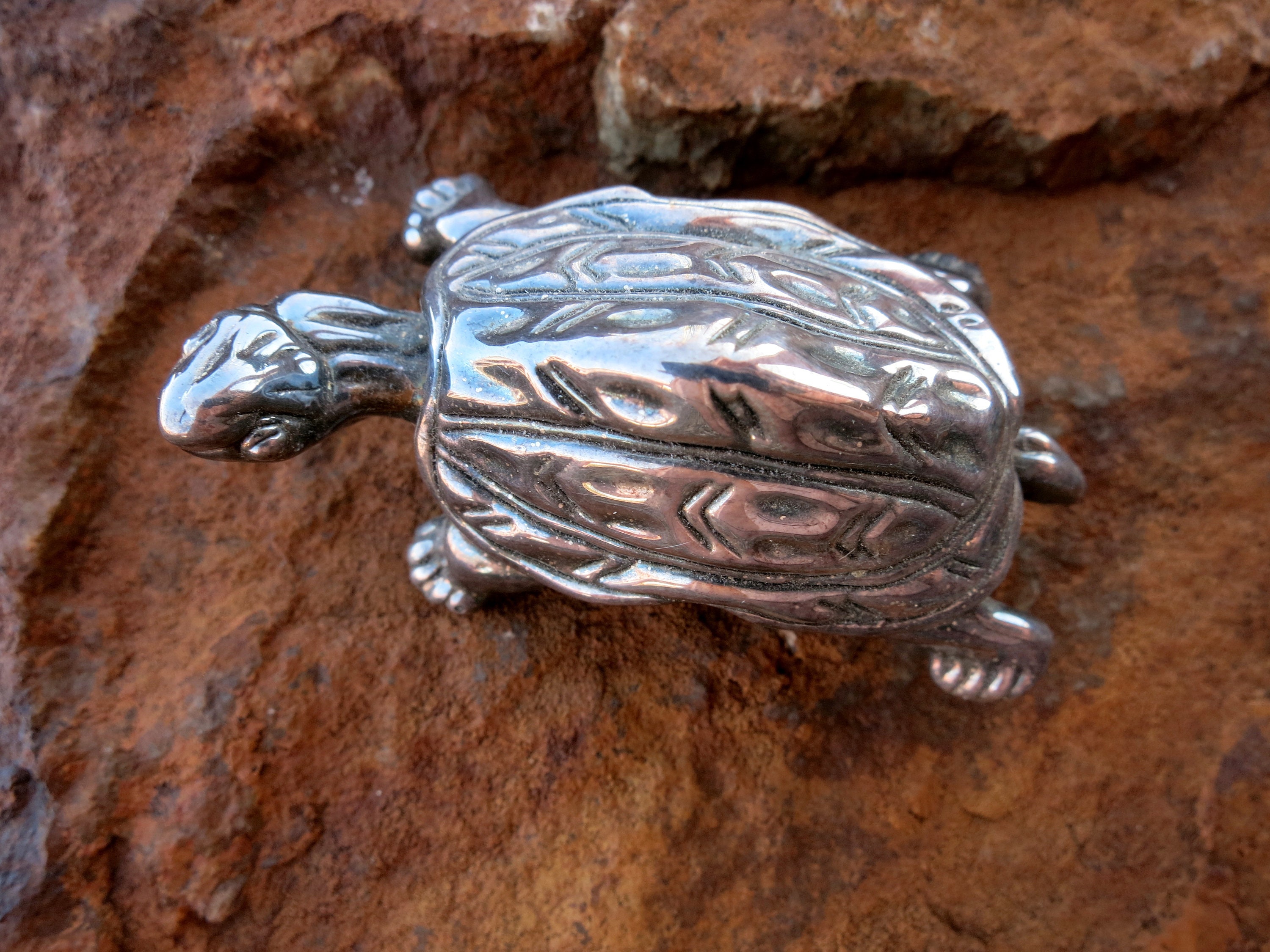 SILVER TURTLE BROOCH 26 Grams Signed & Stamped Sterling - Etsy