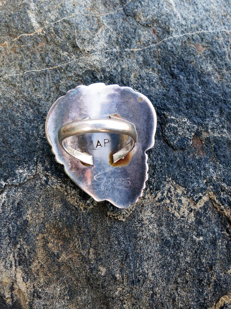 Huge MORENCI TURQUOISE RING, Vintage Navajo, Signed & Sterling - Etsy