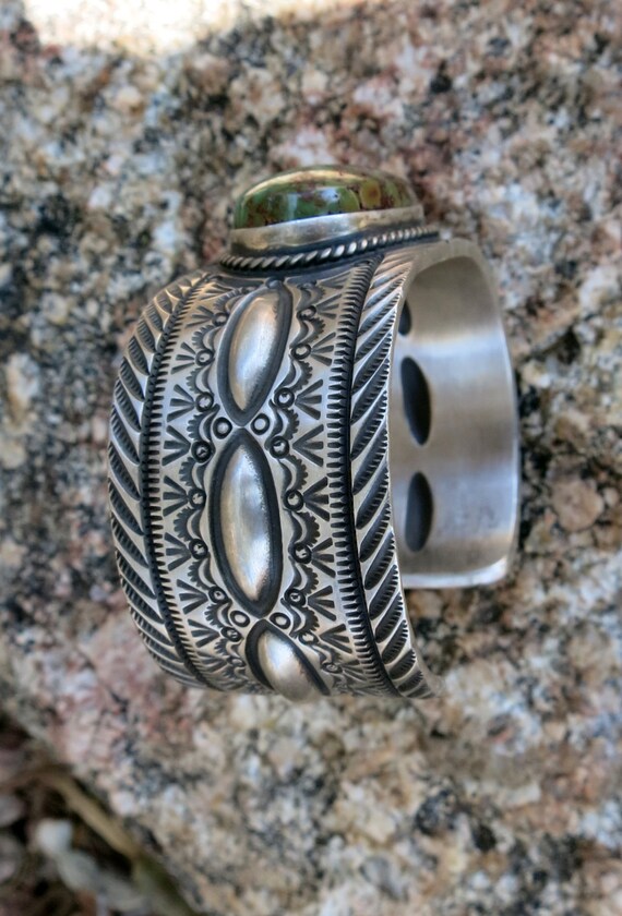 HERMAN SMITH TURQUOISE Bracelet, 108 Grams, Navajo Re… - Gem