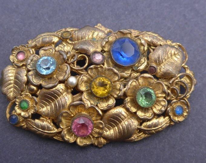 Vintage Neiger Flower Glass Brooch Pin - Etsy