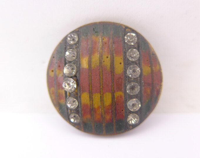 Vintage Arts & Crafts Enamel Paste Button - Matte Enamel Clear Paste ...