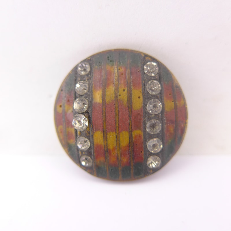 Antique Enamel Button - Etsy