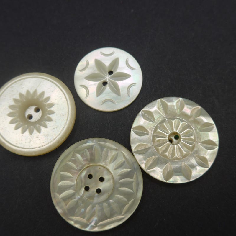 Carved Mother of Pearl Buttons - Etsy