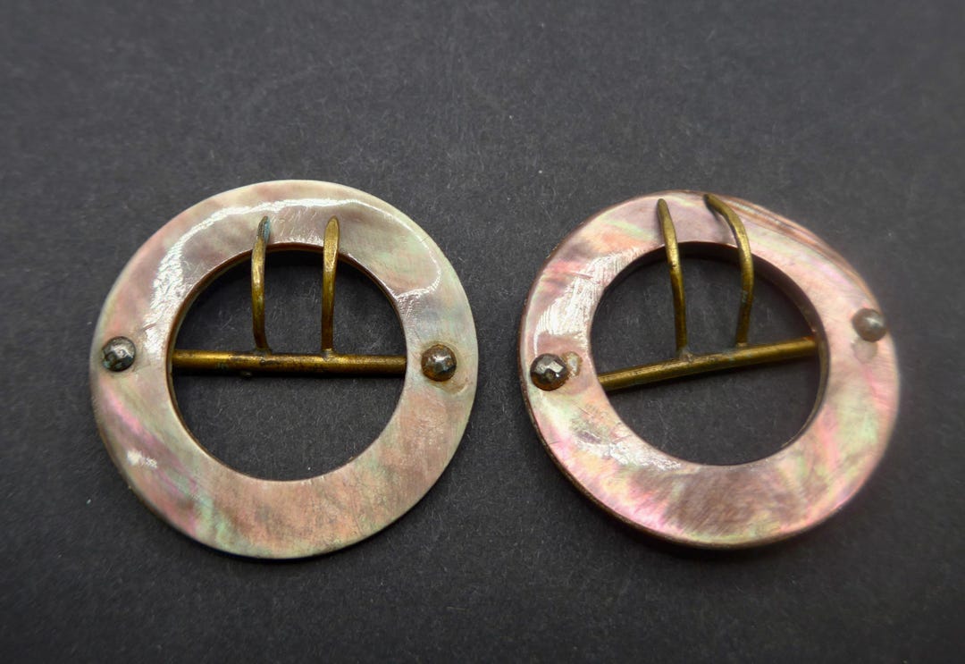 Two Antique Vintage Mother of Pearl Shell Buckles - Etsy