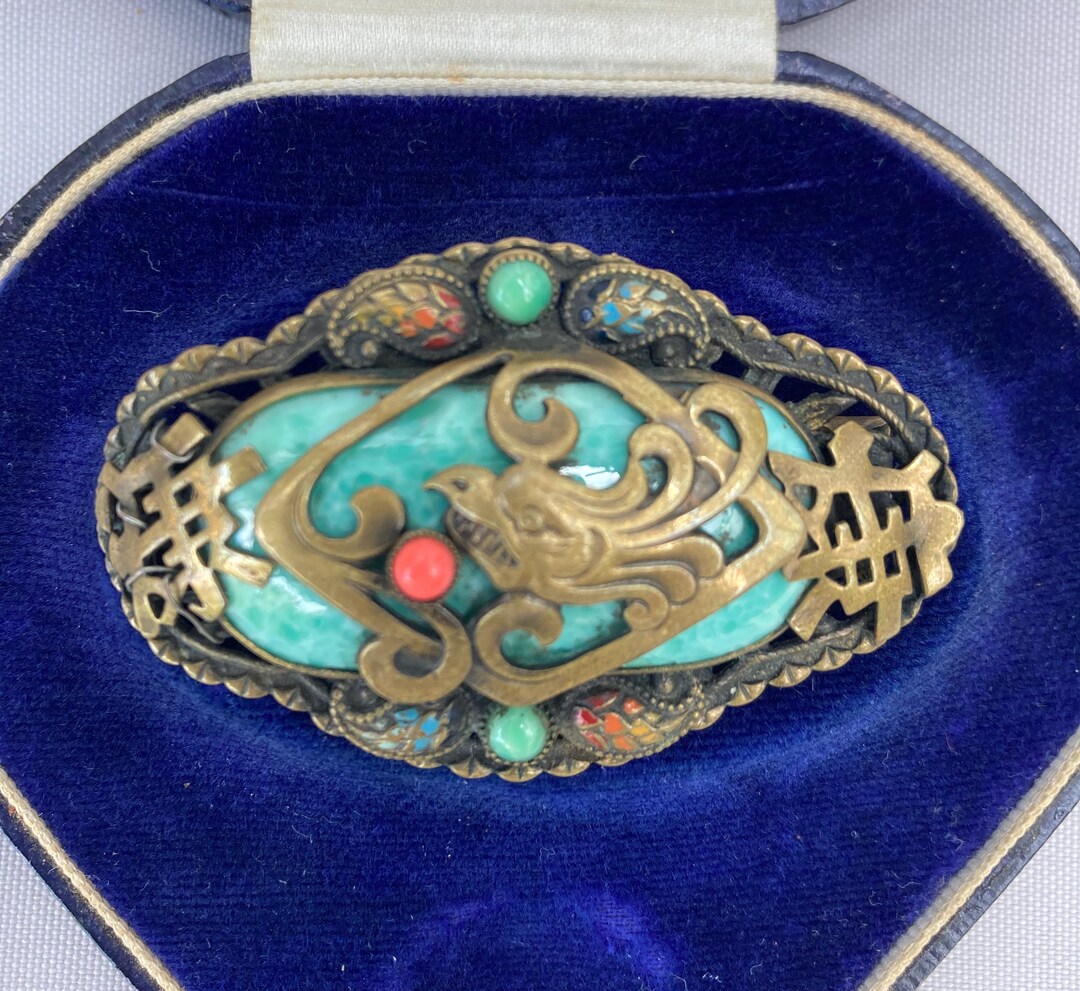 Vintage Czech Neiger Mythical Dragon Oriental Brooch Pin - Etsy Australia