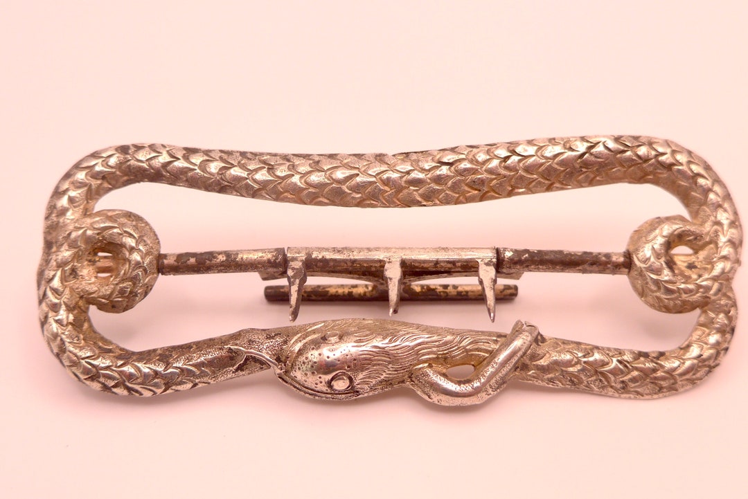 Victorian Serpent Buckle: Antique Repousse Silver Metal Snake Buckle - Etsy