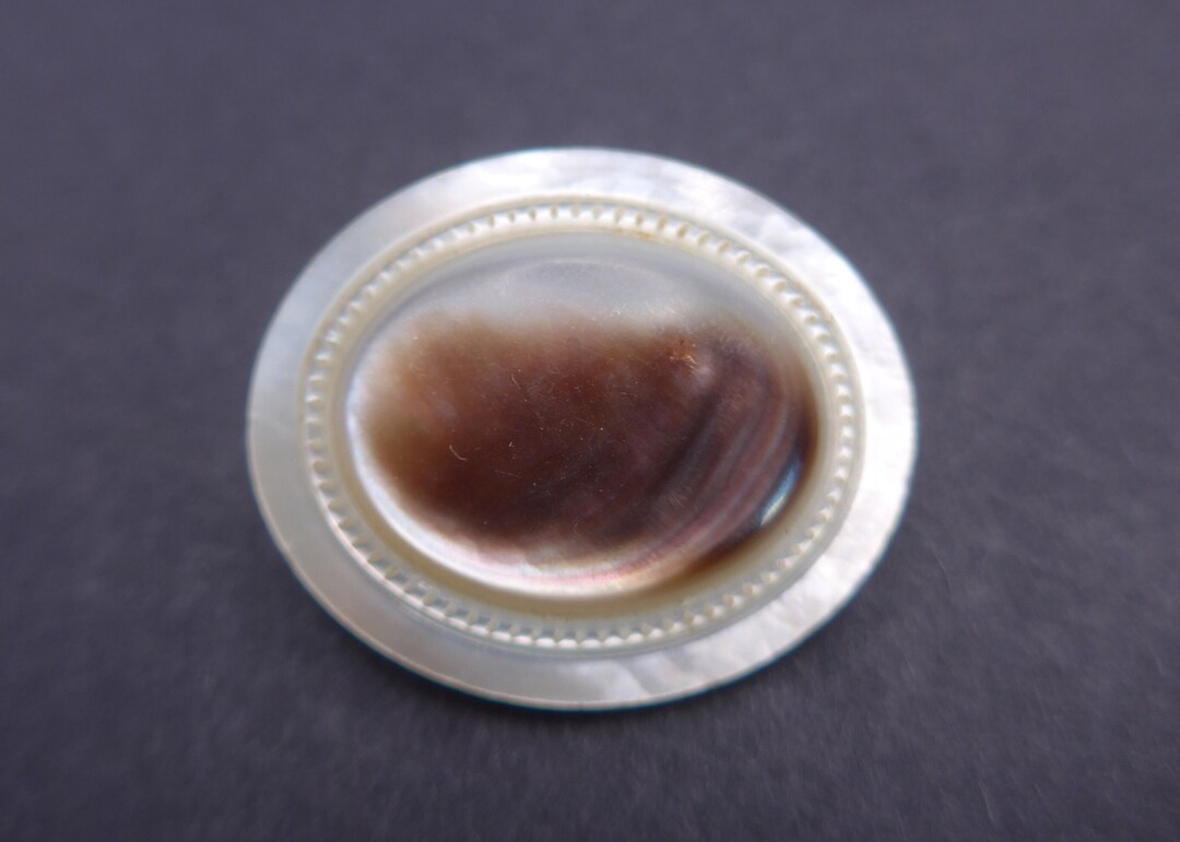 Antique Mother of Pearl Carved Shell Button Oval Button - Etsy