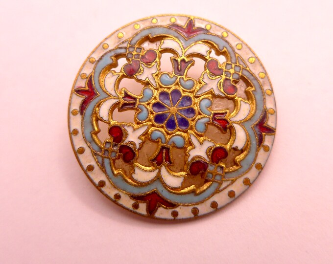 Antique Victorian Enamel Button Hand Painted Champleve Enamel Button - Etsy