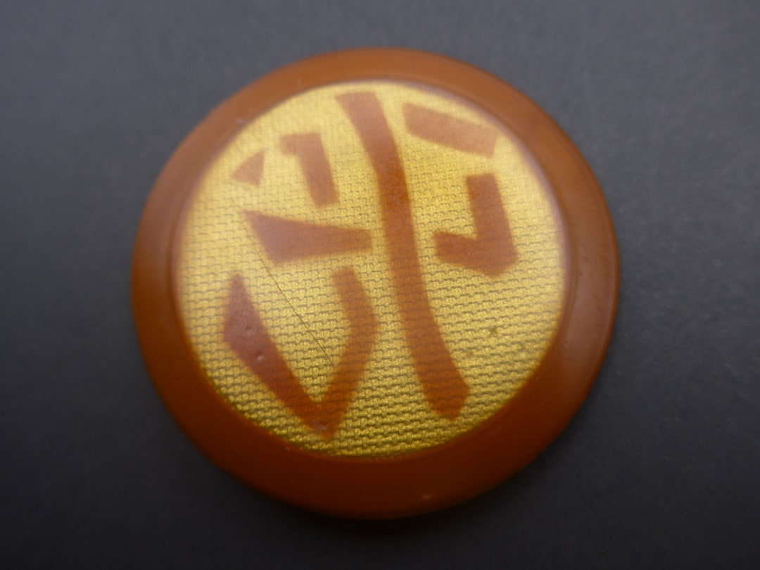 Vintage Large Celluloid Metal Back Button - Etsy