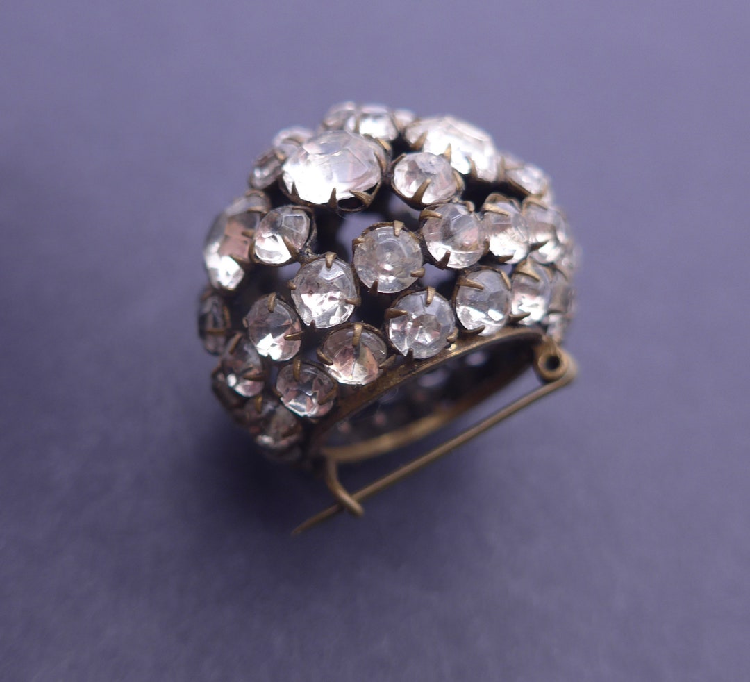 Vintage Claw Set Clear Paste Brooch Pin Globe Domed Brooch Pin - Etsy