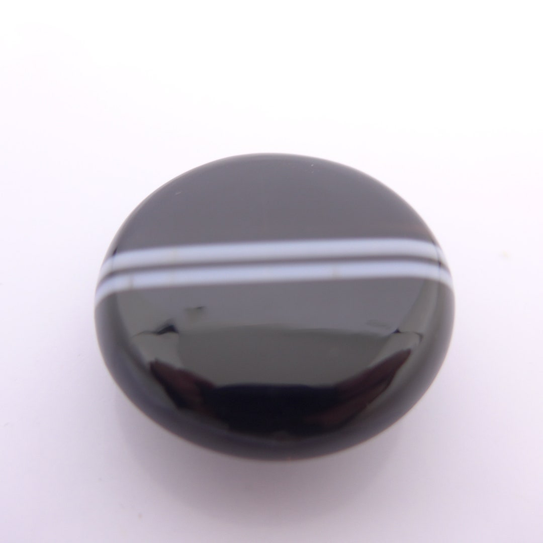 Vintage Antique Victorian Banded Agate Button - Bachelor Button Shank ...