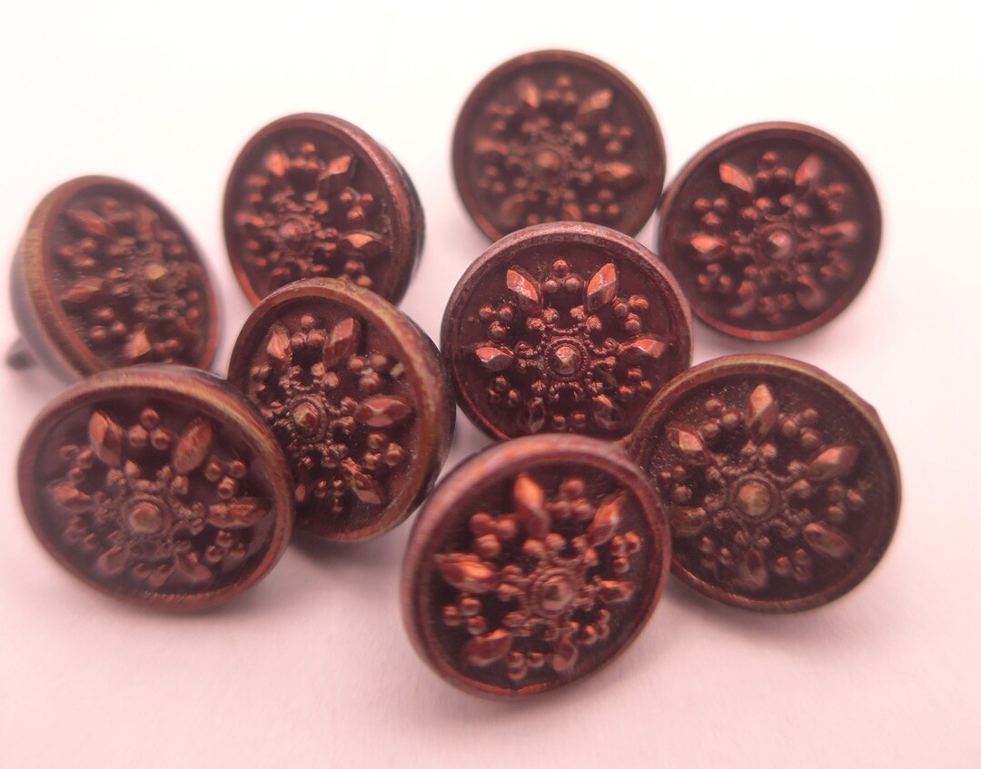 Antiqueaustrian Tiny Copper Metal Buttons Small Buttons Set 8 - Etsy