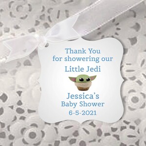 Baby Yoda Favor Tags, Star Wars Baby Shower, Jedi Baby Boy Shower Favor ...