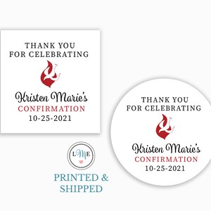 Girls Confirmation Stickers Holy Spirit Flame Dove Labels - Etsy
