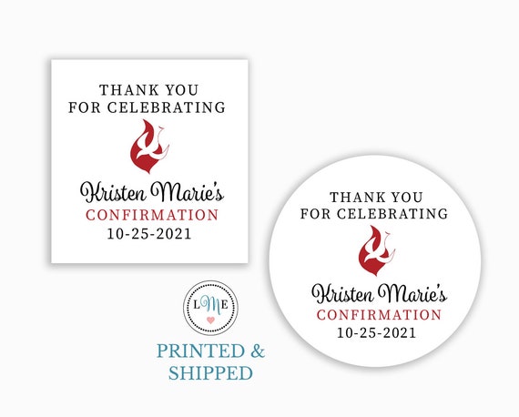 Girls Confirmation Stickers, Holy Spirit Flame Dove Labels, Sacrament ...