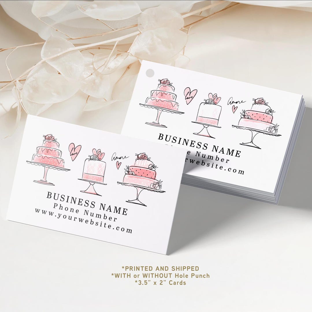 Modern Pink Bakery Business Cards, Baking Business Calling Cards ...