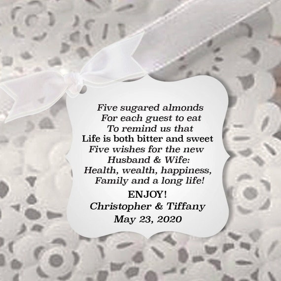 Wedding Almond Candy Poem Jordan Almond | Zazzle