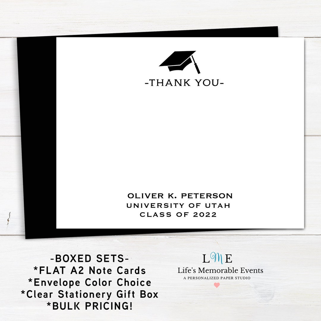 Graduation Thank You Cards, Grad Note Cards, College Grad Gift Idea ...