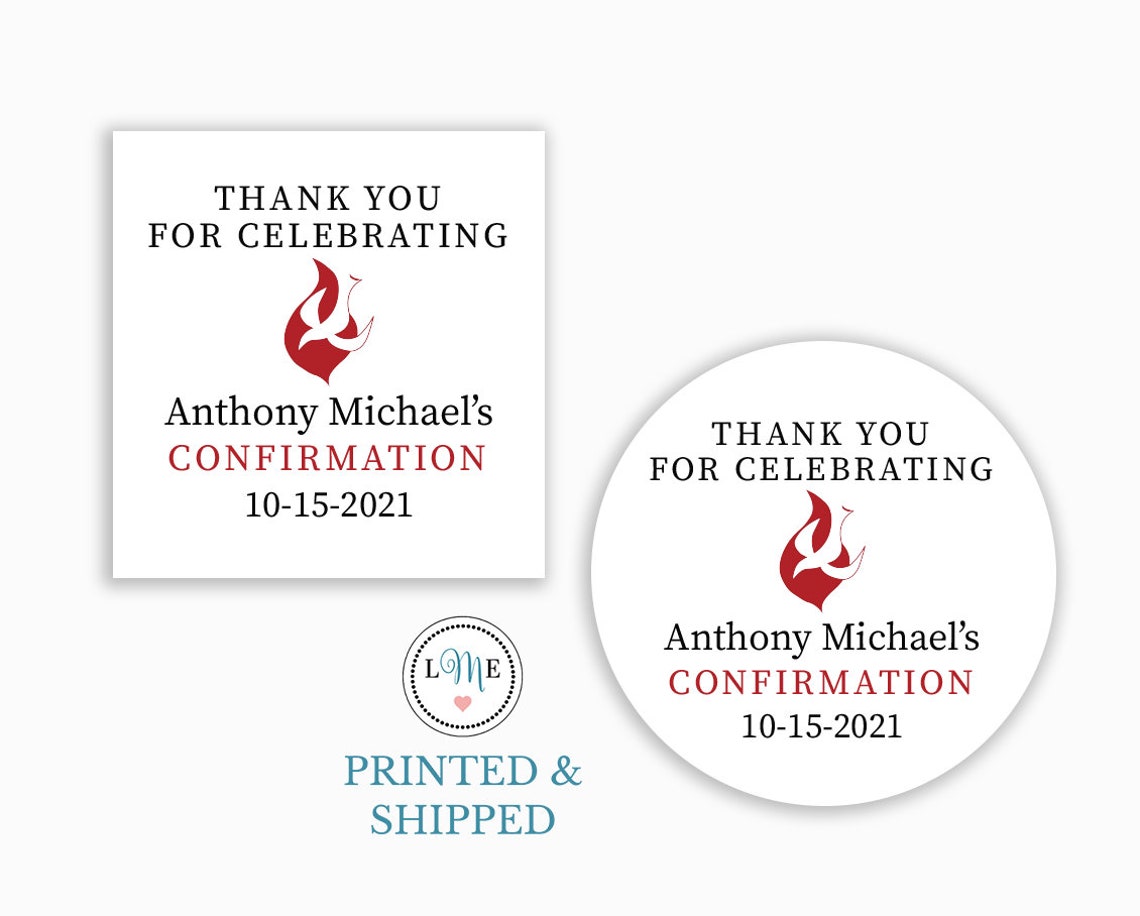 Confirmation Sticker Labels Holy Spirit Flame Dove Sacrament - Etsy