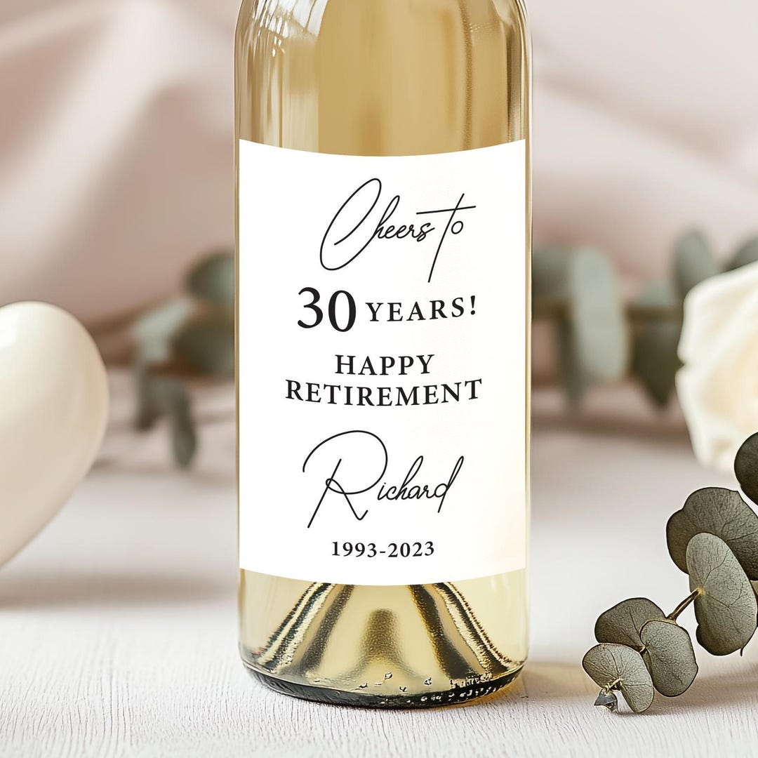 Happy Retirement Wine Bottle Label, Cheers to Your Retirement ...