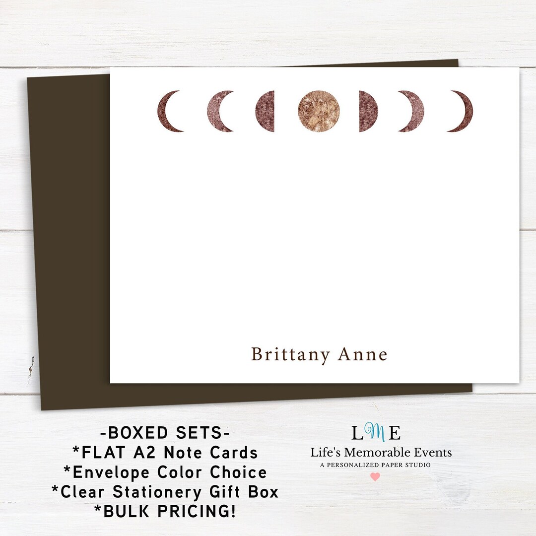 Lunar Moon Stationery Set Personalized Gift for Astrology Lover Phases ...