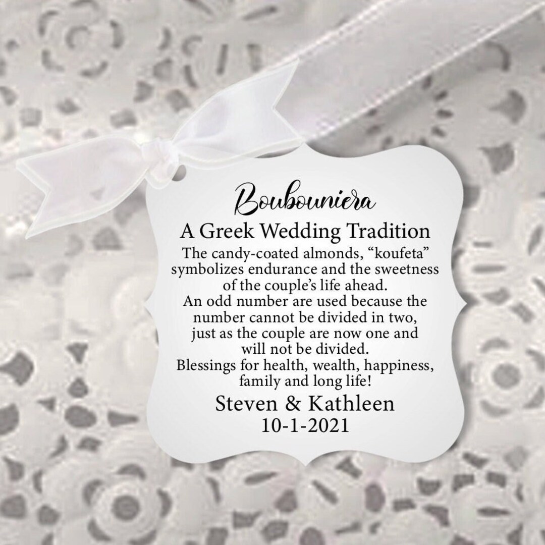 A Greek Wedding Tradition Koufeta Candy Coated Almond Tags - Etsy
