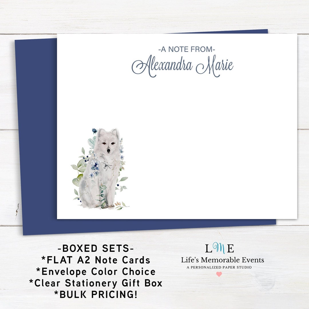 Fox Stationery Set Gift Idea for the Fox Lover Note Cards Personalized ...