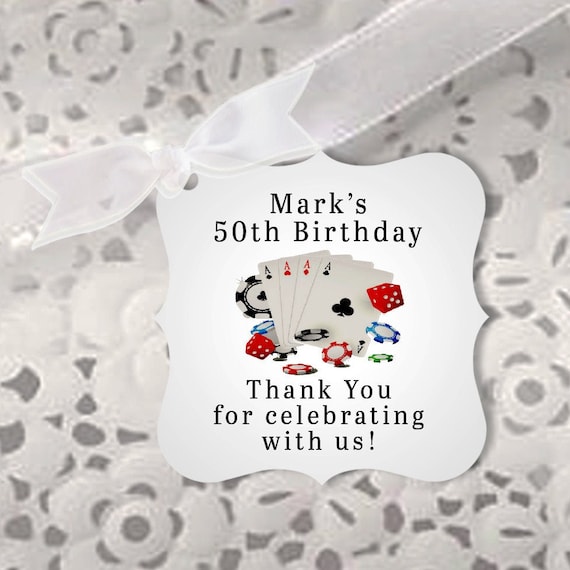 Casino Birthday Party Tags, Poker Party Favor Tags, Thank You Casino ...