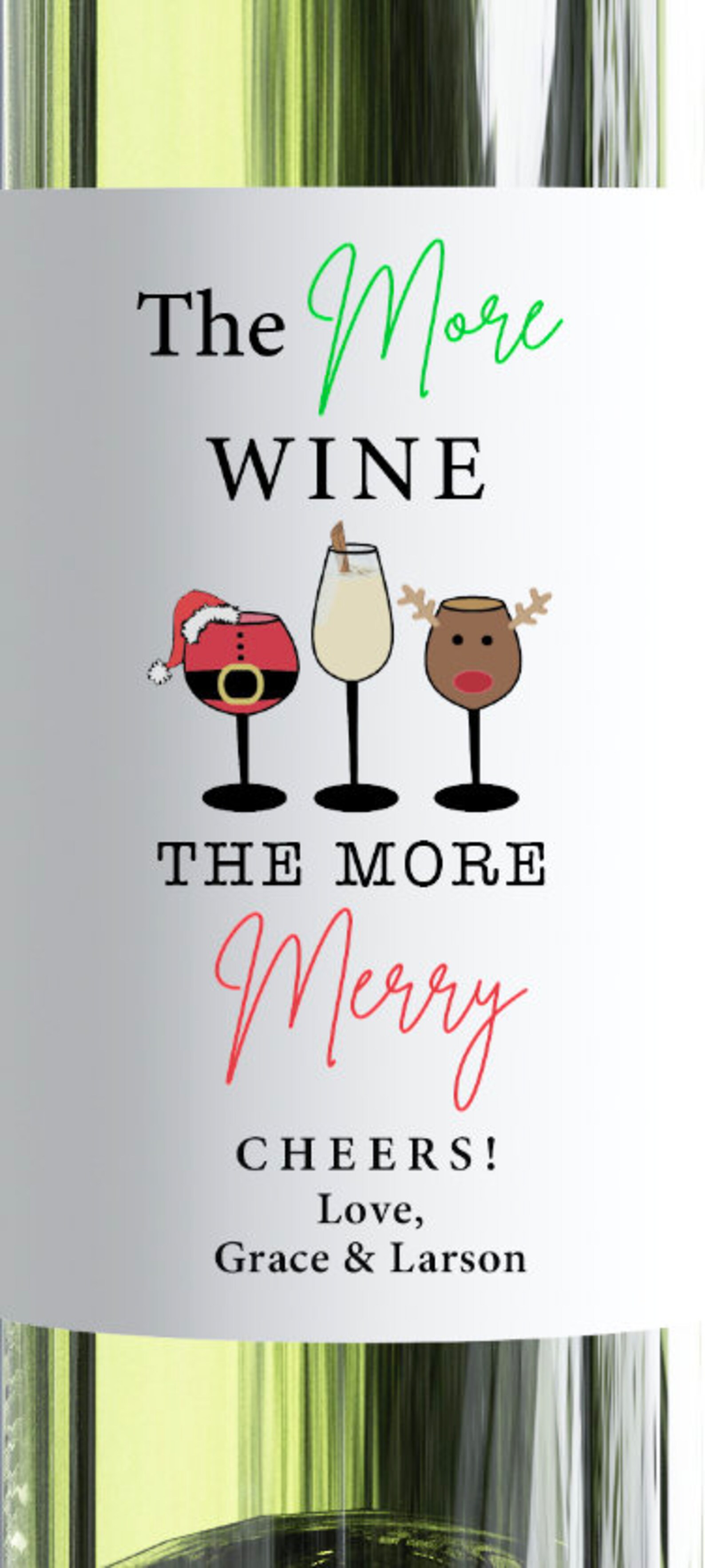 Fun Christmas Wine Bottle Labels Holiday Party Labels - Etsy