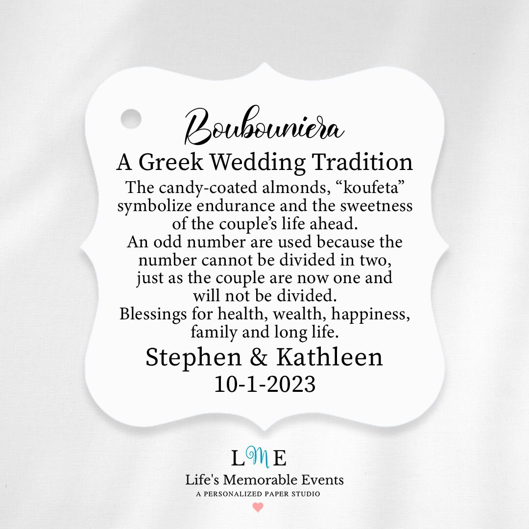 A Greek Wedding Tradition, Koufeta Candy Coated Almond Tags, Greek ...