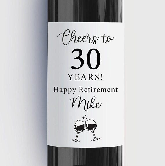 Happy Retirement Wine Bottle Label, Cheers To Your Retirement ...