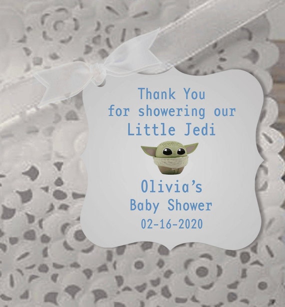 Baby Yoda Favor Tags Star Wars Baby Shower Jedi Baby Boy | Etsy