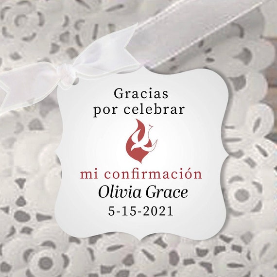 Personalized Spanish Confirmation Favor Tags, Sacrament of Confirmation ...