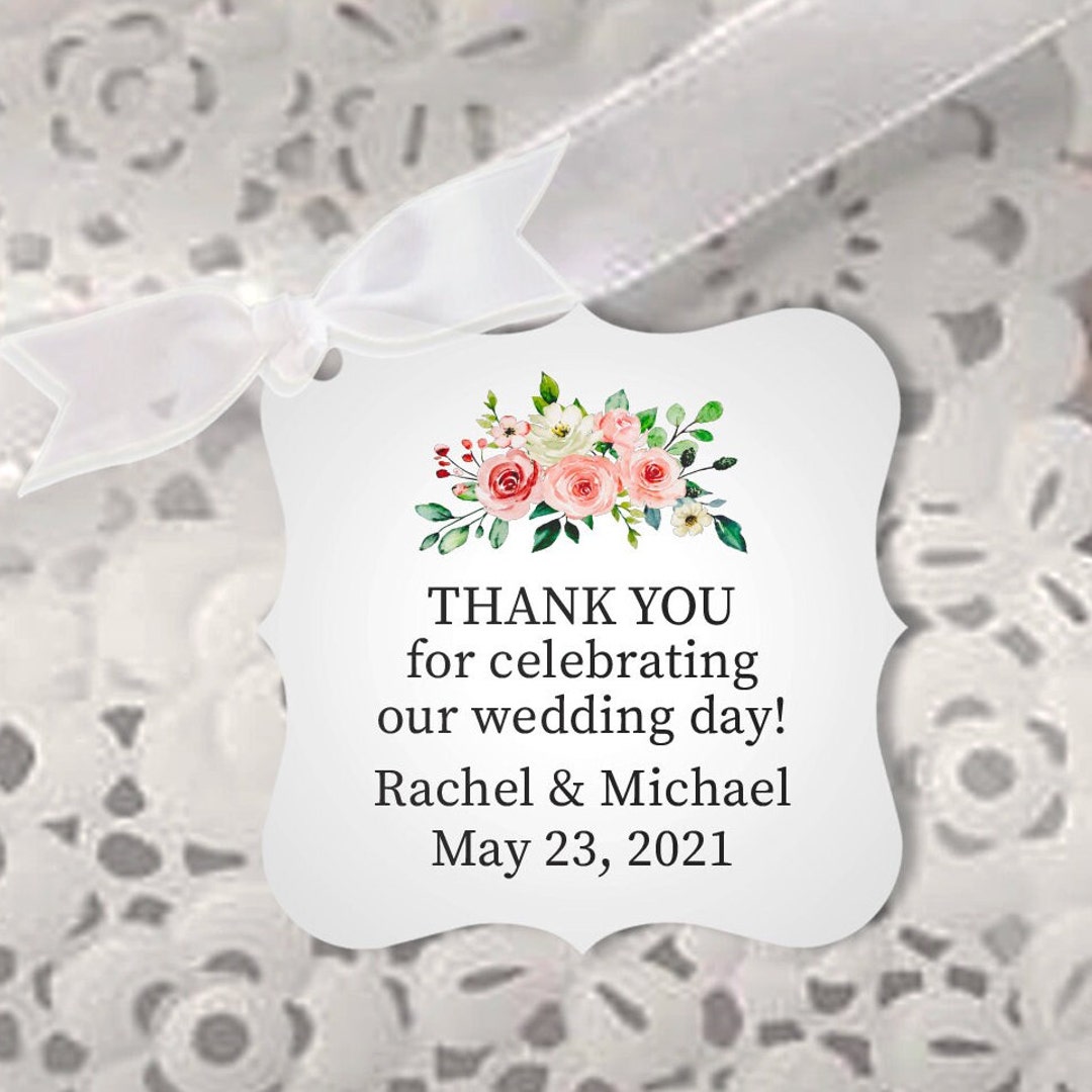 Floral Wedding Favor Tags Wedding Guest Tags Thank You for - Etsy
