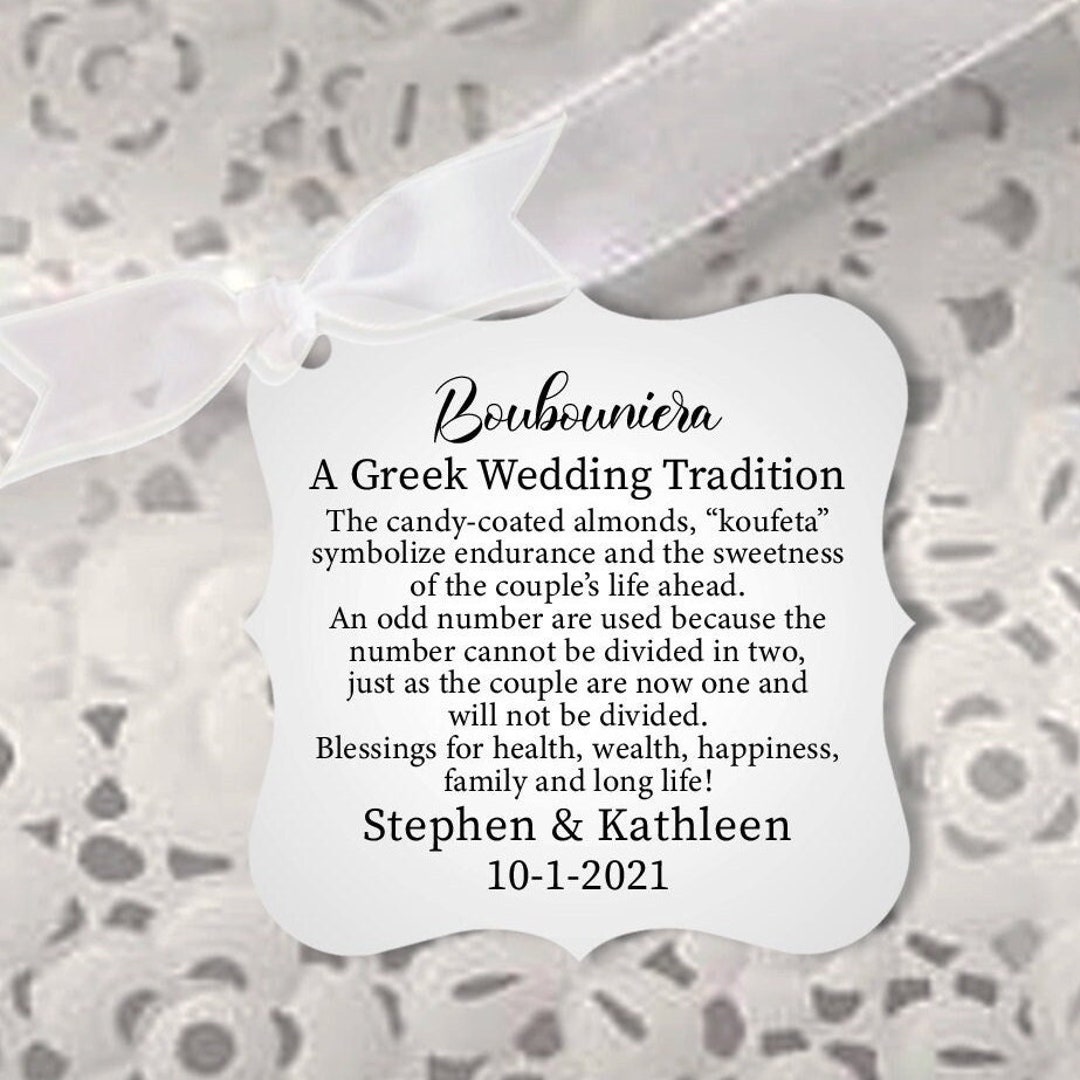 A Greek Wedding Tradition Koufeta Candy Coated Almond Tags - Etsy