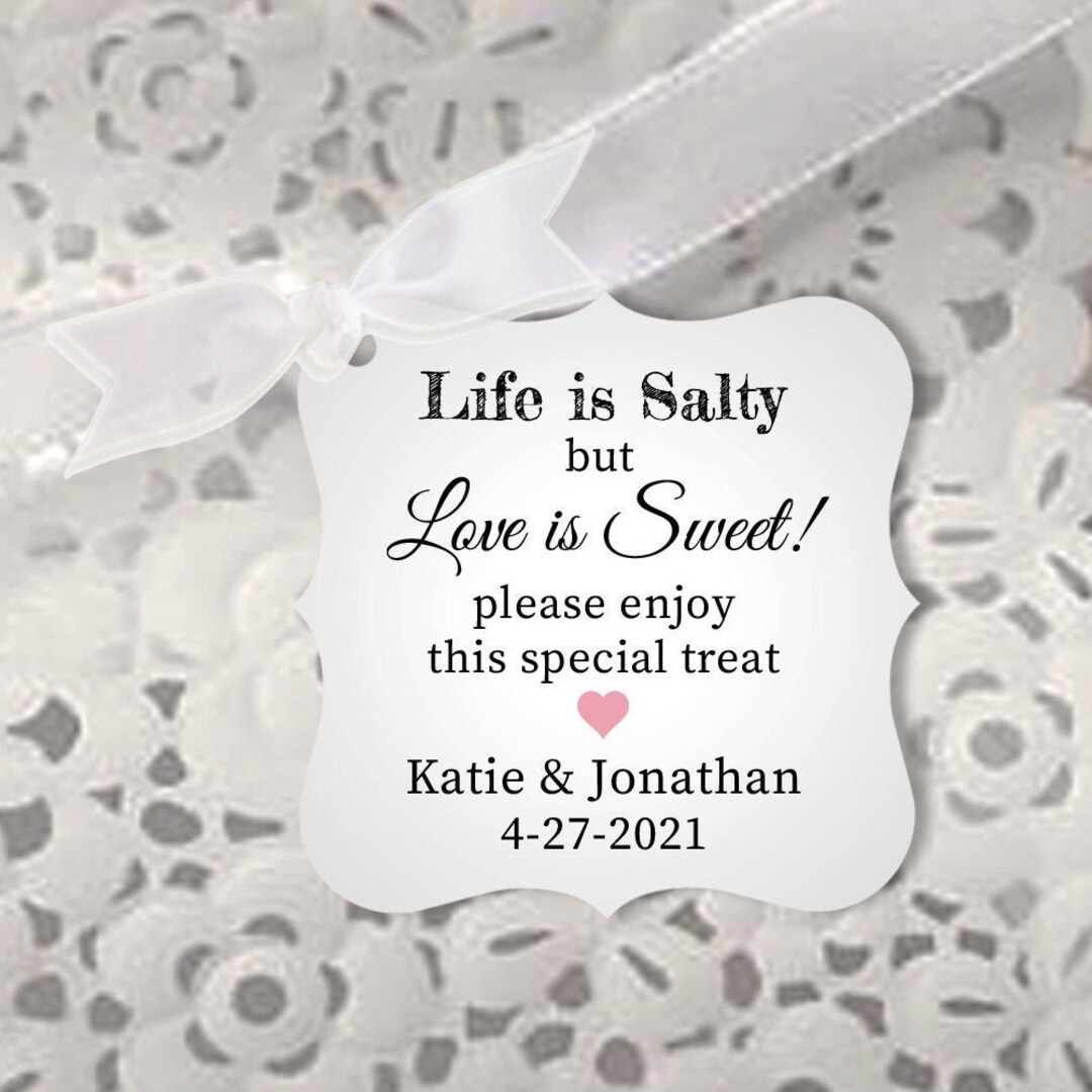 Life is Salty Love is Sweet Tags Wedding Popcorn Favor Tags - Etsy