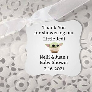 Baby Yoda Favor Tags, Star Wars Baby Shower Gift Tags, Little Jedi Baby ...