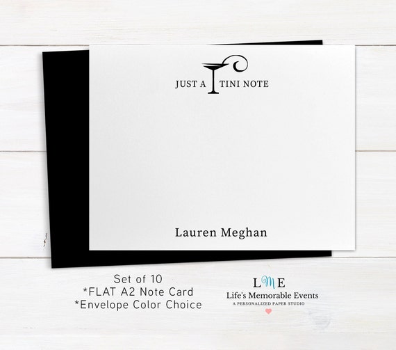 Boxed Set of 10 Personalized Martini Cards, Martini Lover Gift Idea ...