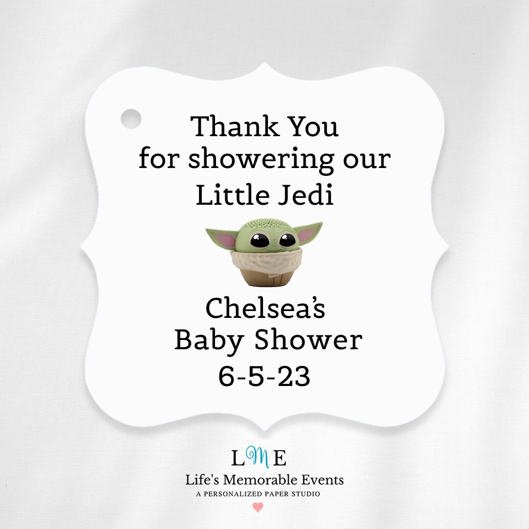 Baby Yoda Favor Tags, Star Wars Baby Shower Gift Tags, Little Jedi Baby ...