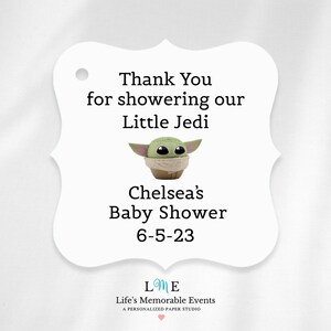 Baby Yoda Favor Tags, Star Wars Baby Shower Gift Tags, Little Jedi Baby ...
