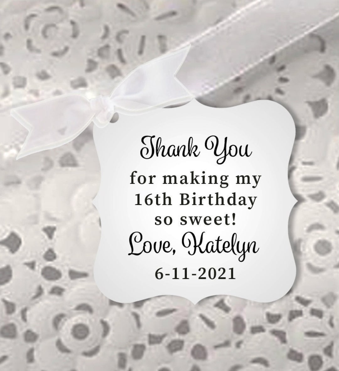 Sweet 16 Birthday Favor Tags Black and White Sweet Sixteen - Etsy