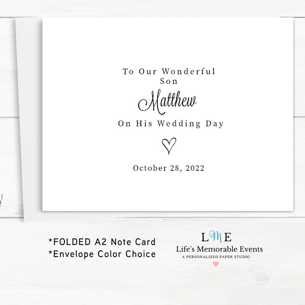 Wedding Day Note to Parents - Etsy