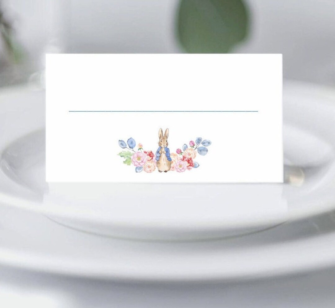 PRINTED Peter Rabbit Place Cards, Beatrix Potter Baby Boy Shower Table ...
