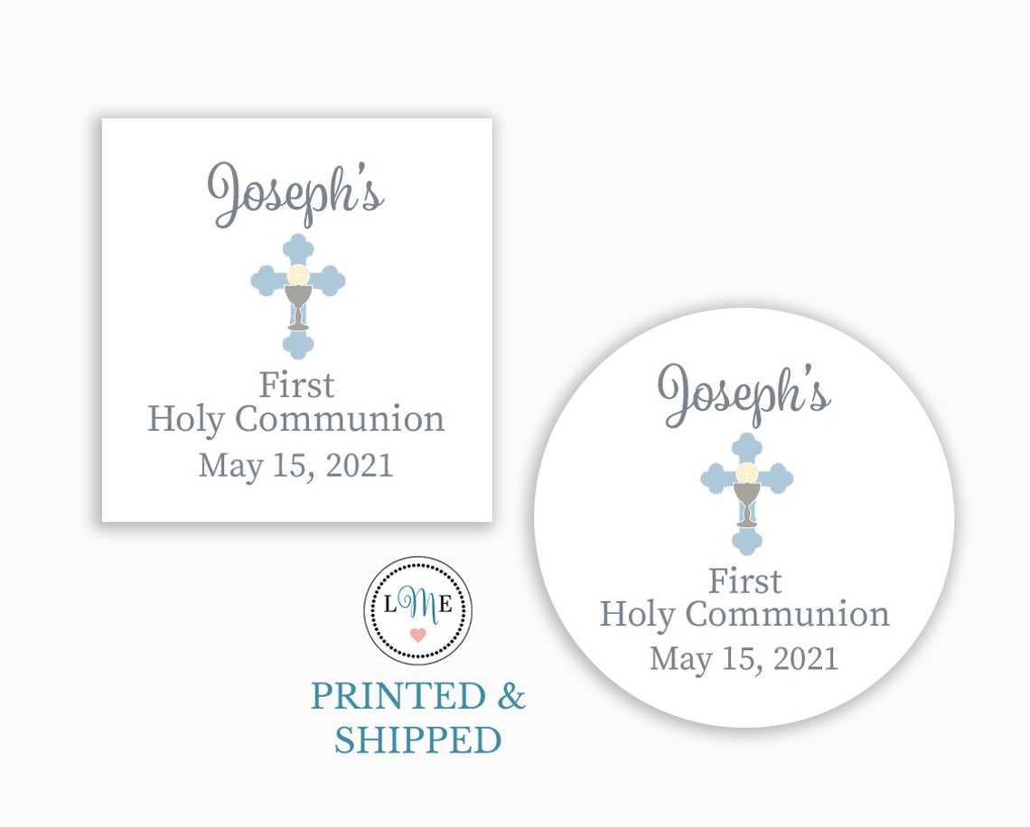 Boys First Holy Communion Labels Holy Eucharist Stickers - Etsy