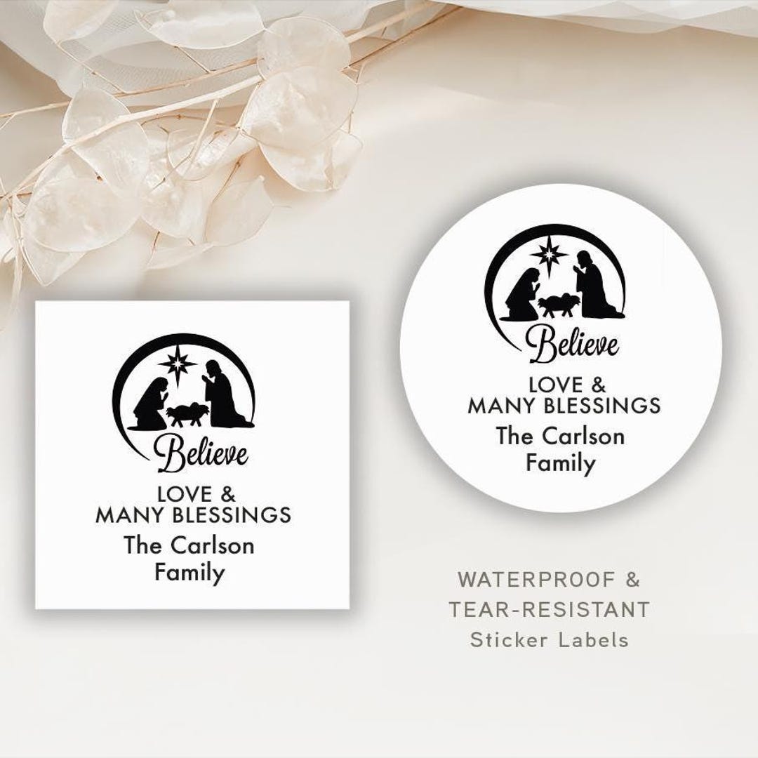 Baby Jesus Christmas Nativity Gift Labels, the Holy Family Christmas ...